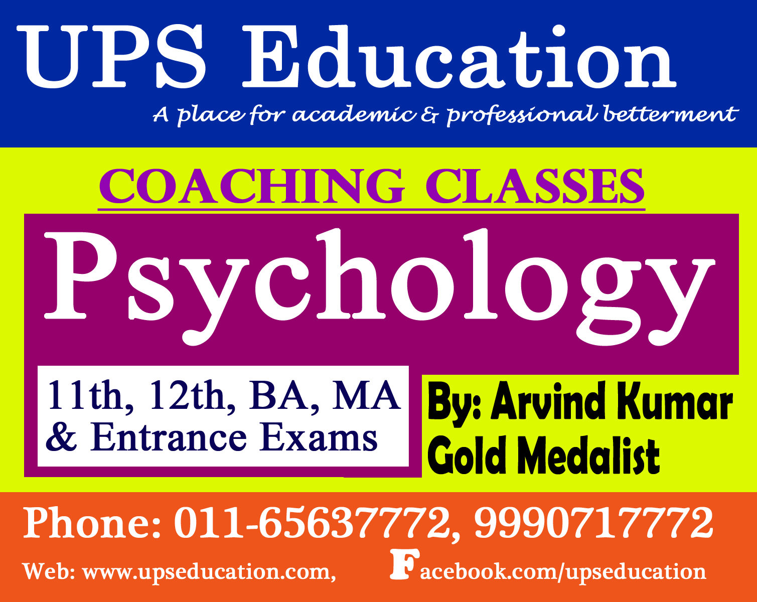 Best Place for Psychology Coaching Classes - UPS Education Coaching ...